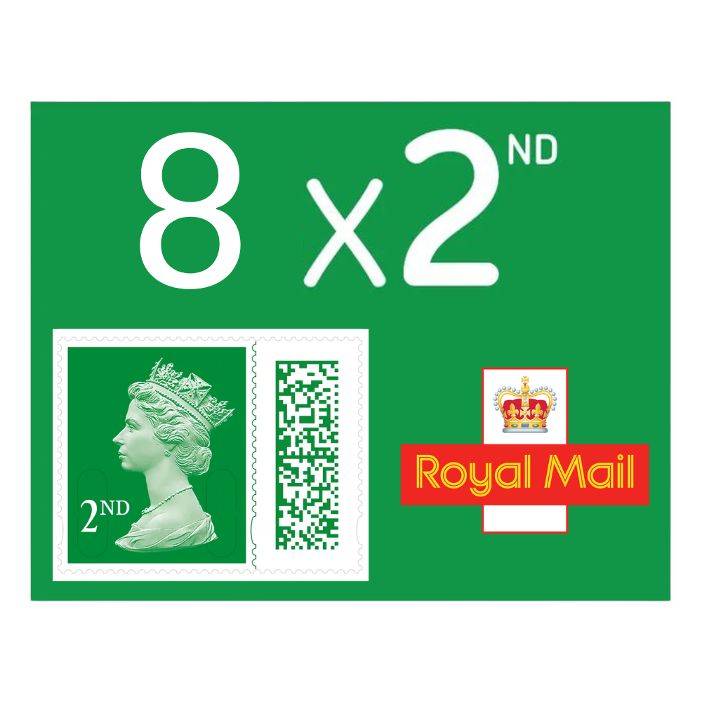 8 x 2nd Second Class Royal Mail Postage Stamps Holly Green New Barcode ...