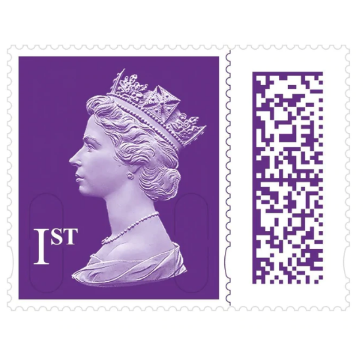 1 x 1st First Class Single Stamp Royal Mail Postage Stamps Plum Purple ...