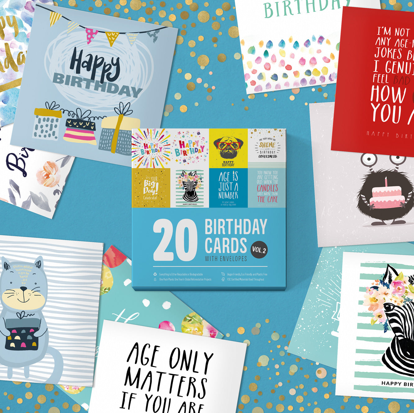 Packs of Birthday Cards For Adults and Kids – WonderCards.co.uk
